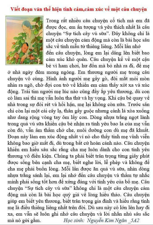 Viết đoạn văn thể hiện tình cảm, cảm xúc về một câu chuyện | Trường TH ...